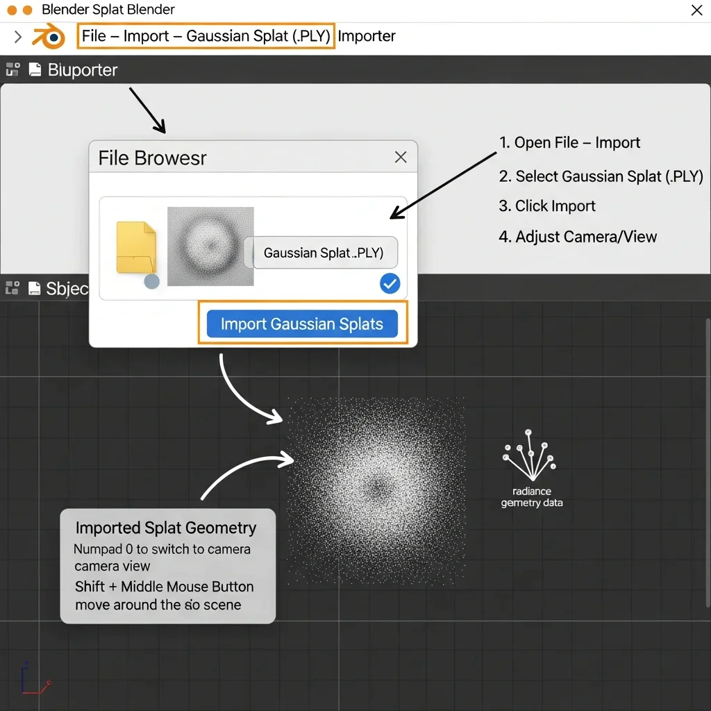 How to import and render Gaussian Splats in Blender Octane